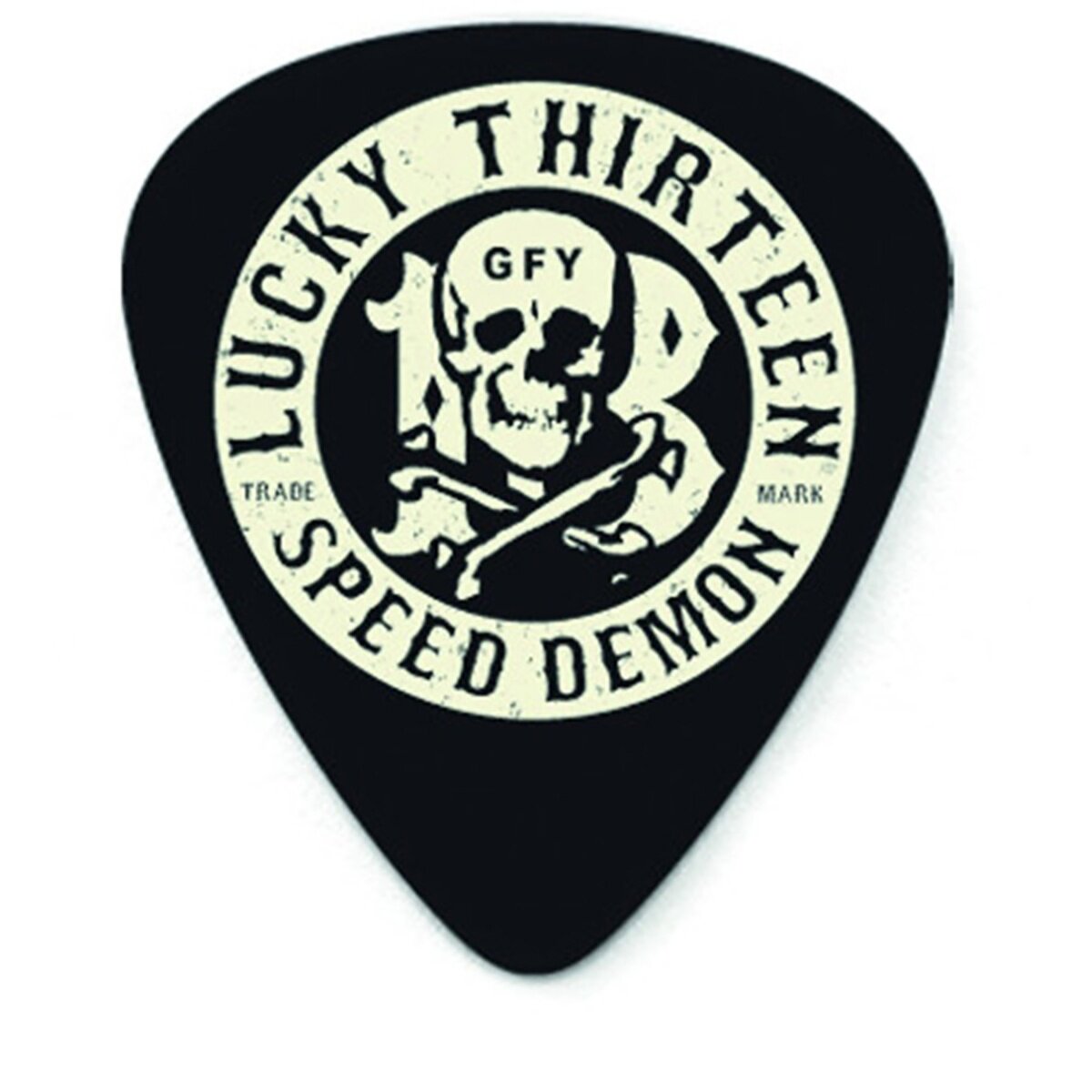 Медиатор Dunlop Lucky 13 SPEED DEMON L15R.73, черный, 0.73 мм, 1 шт.