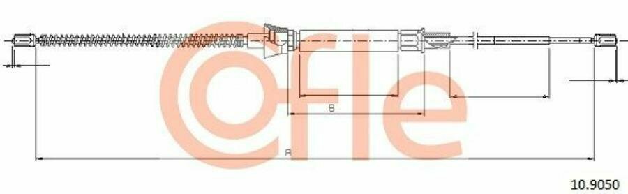 COFLE 92109050 Трос стояночного тормоза задн SKODA ROOMSTER all (барабанные тормоза) 07-