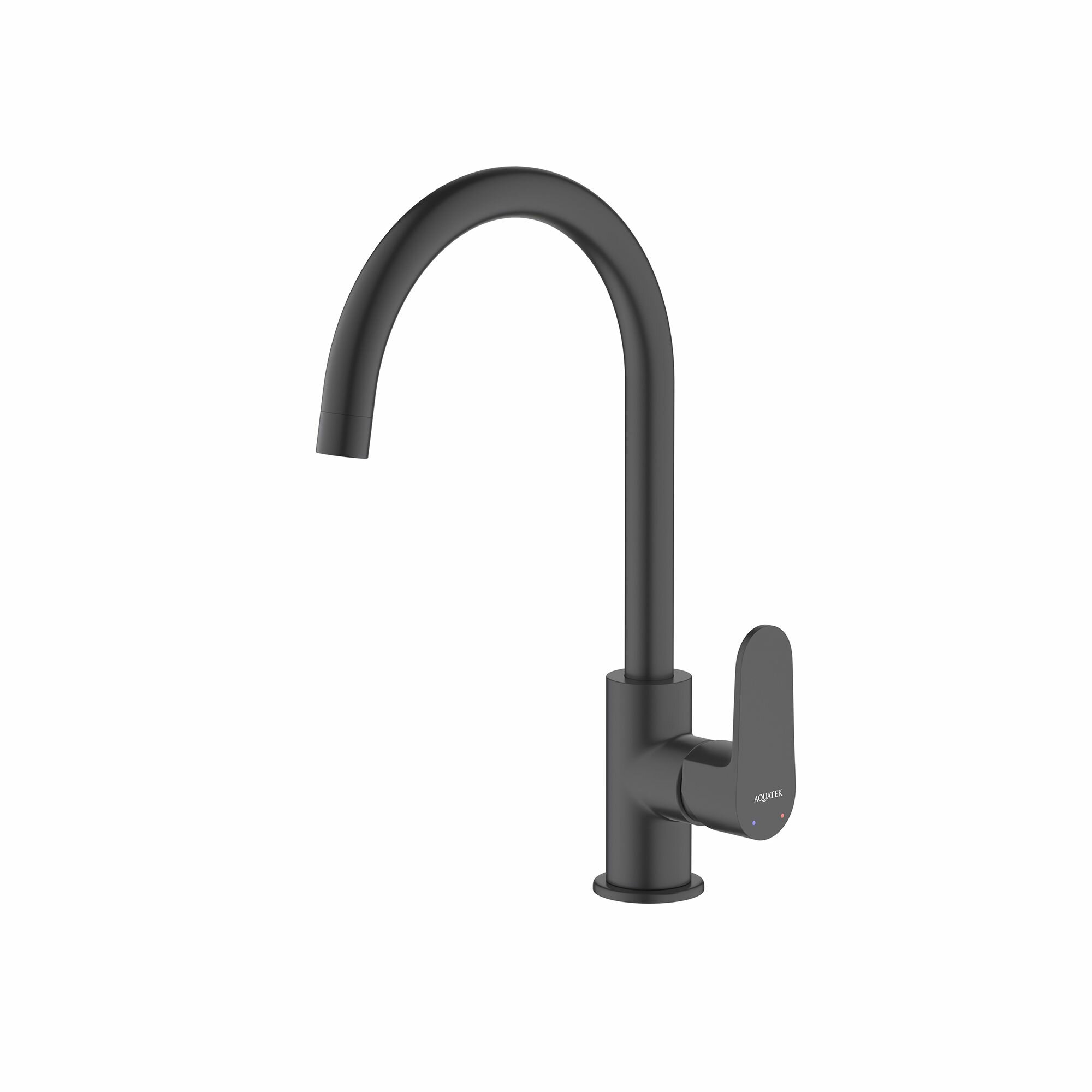 Смеситель для кухни AQUATEK, матовый черный AQ1282MB оберон, Черный матовый