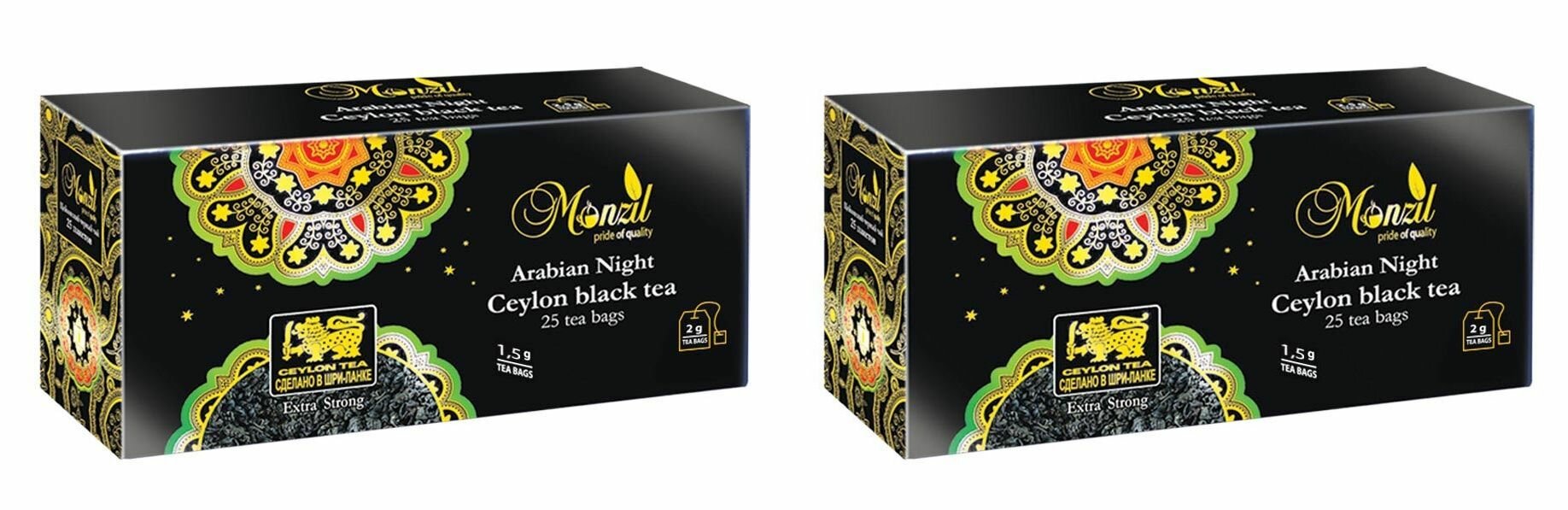 Monzil Чай черный Арабская ночь, 25 пакетиков по 2,5 г, 2 уп