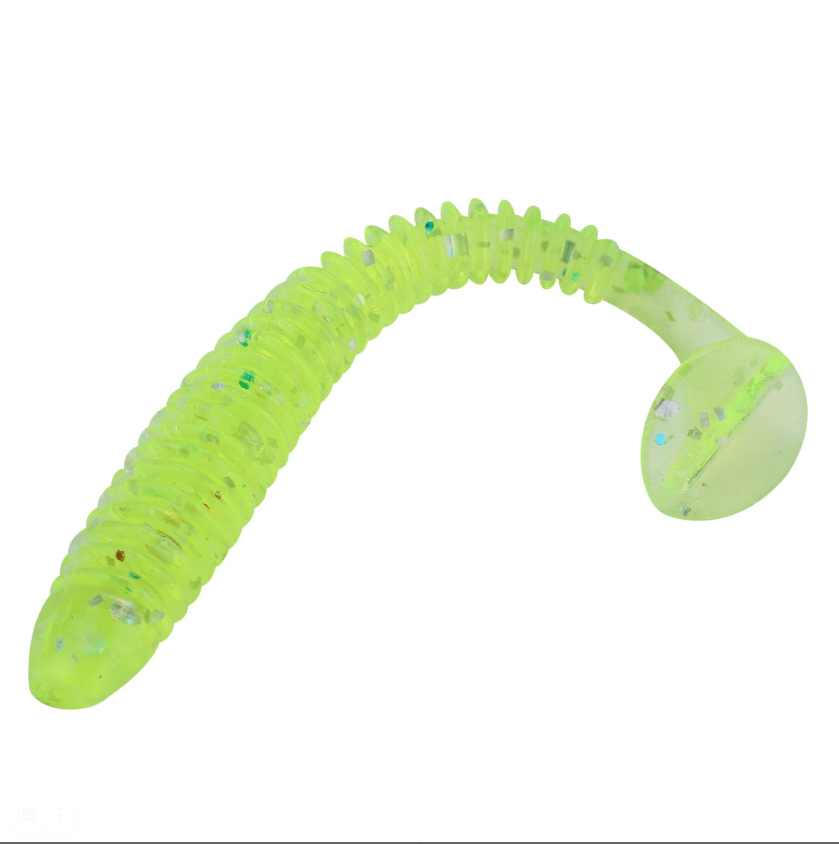 Набор приманок "Вибохвост", силикон, длина 65мм, 10 штук, запах, зеленый