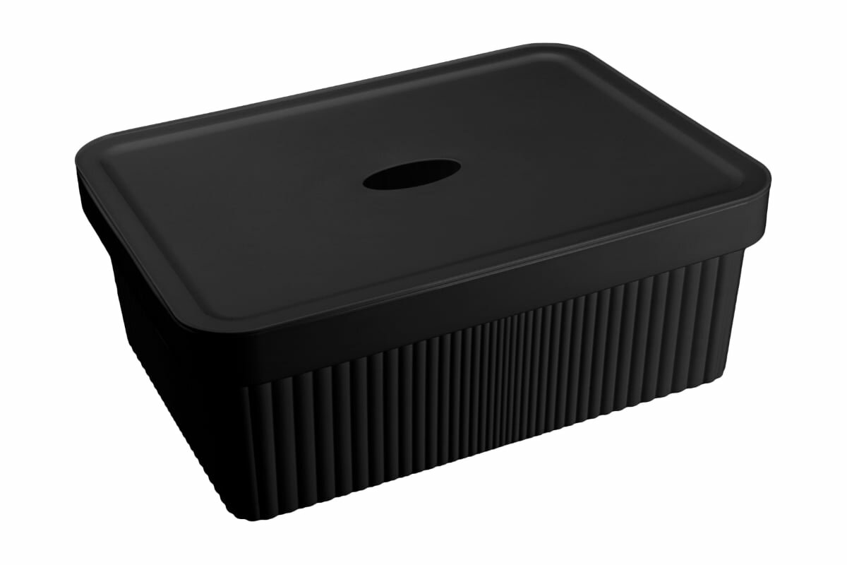 Econova Лоток с крышкой "velvet", 380x270x144 мм, 13л (черный) 434249613