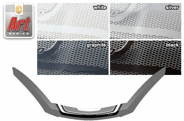 Дефлектор капота Mazda Demio DE3AS, DE3FS, DE5FS, 2007-2014 Серия "Art" серебро exclusive