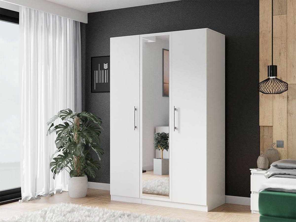 Распашной шкаф Аврора 3 Белый 101 NW 150*60*200 см GOODFORM Для одежды, в прихожую,