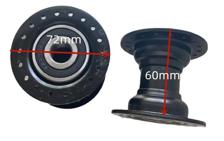 Задняя ступица для трехколесного велосипеда 36 отверстий черный