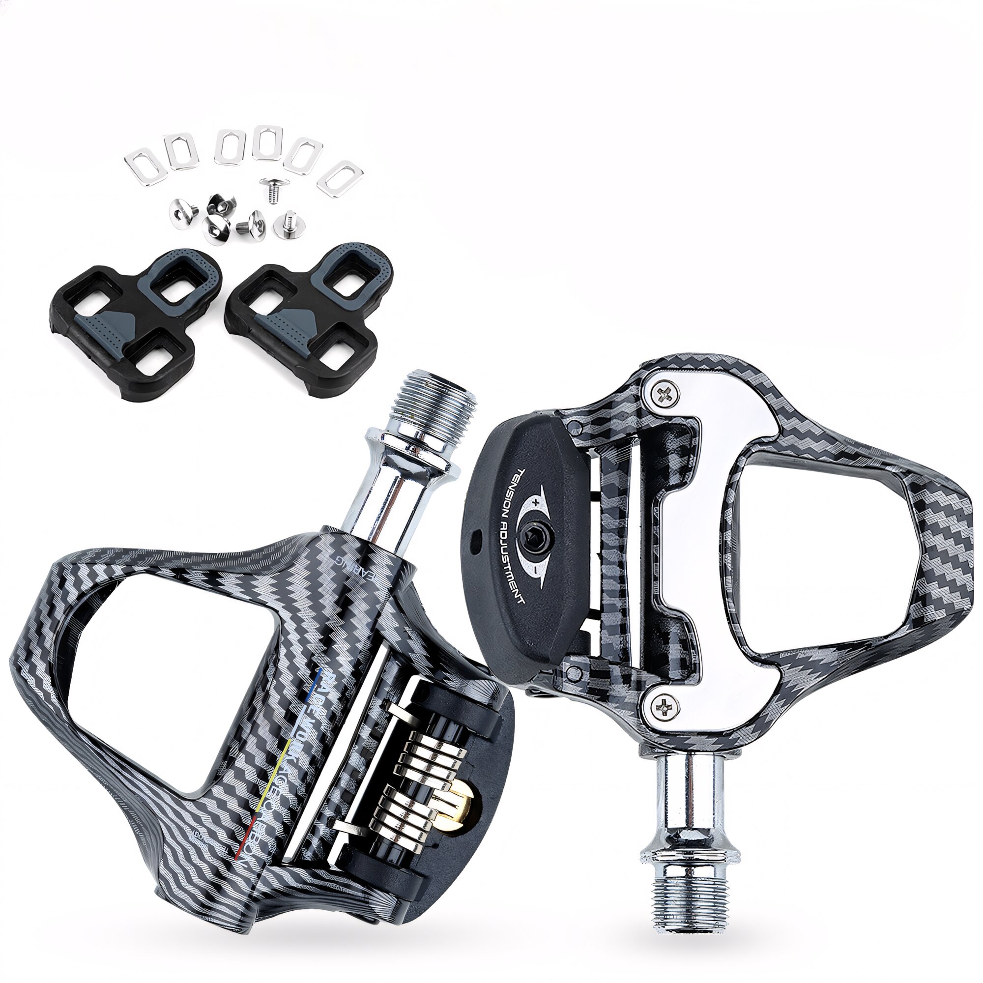 Педали контактные RACEWORK R358, корпус из углеродного волокна, совместимы с системой LOOK