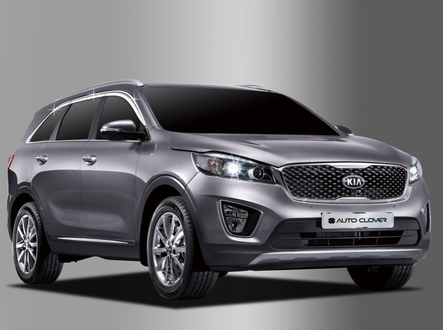 Kia Sorento Prime - хромированные дефлекторы, 6 штук