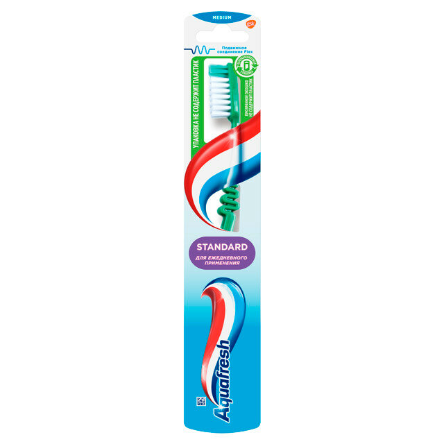 Щетка зубная AQUAFRESH Standard средняя жесткость для ежедневной гигиены полости рта