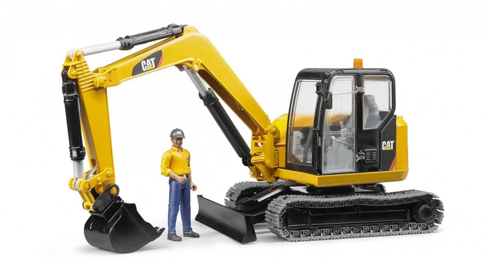Bruder Cat мини с рабочим (02-466) 1:16, 27 см, желтый