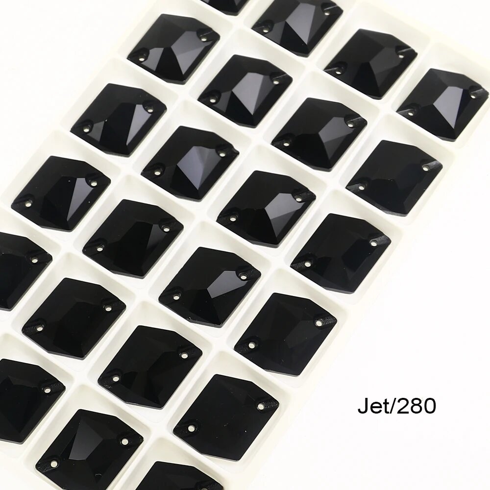 Стразы стеклянные кристаллы космический бриллиант Черный, 14X11-28PCS, JET 103