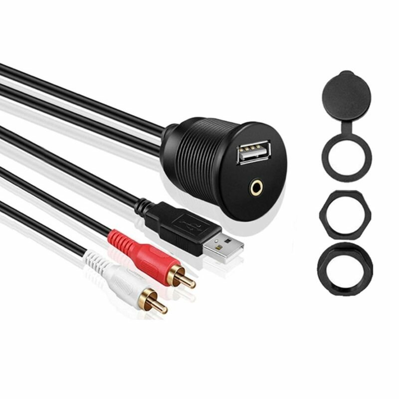 Кабель-адаптер USB 3,5 мм-2RCA для автомобильной аудиосистемы Простая установка удлинителя 3,5 RCA