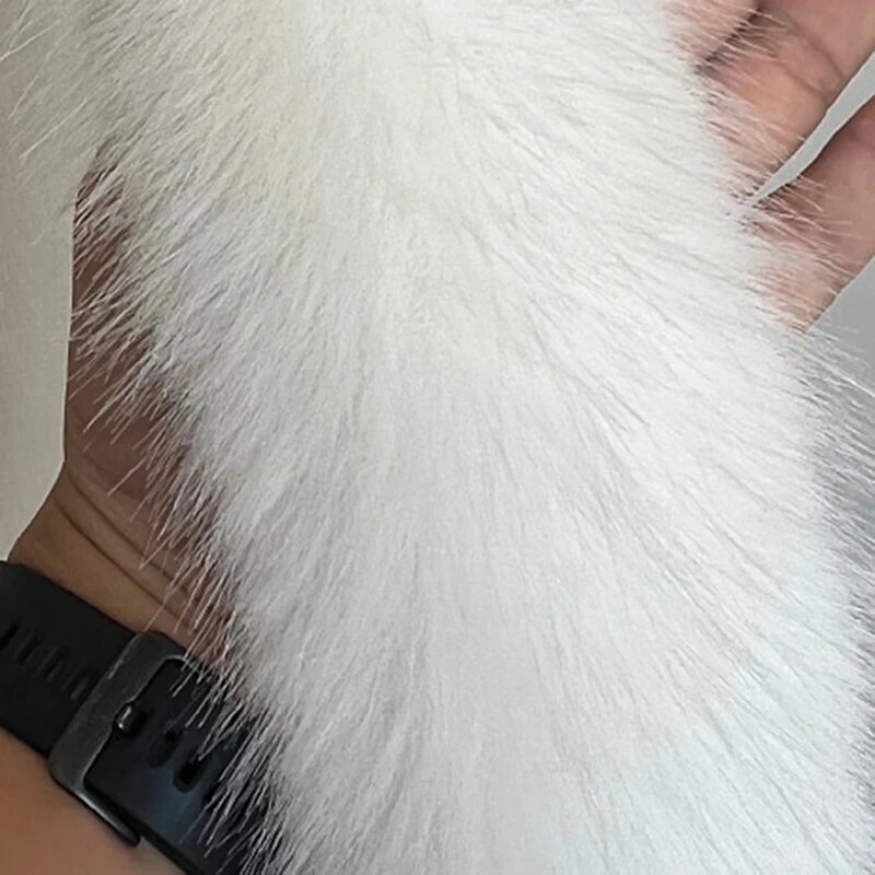 Лента искусственного меха белая 1 м 9 см Белый, белый