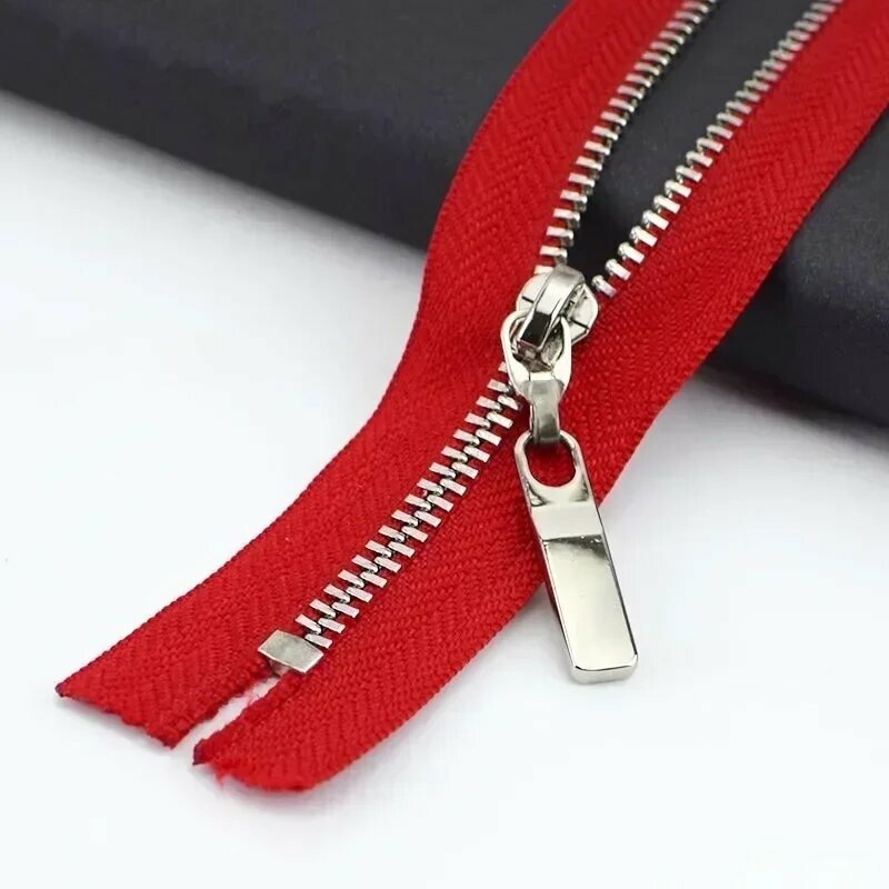 Металлические молнии Meetee 3#, 15-30 см, 3 шт Красный, AP393-RedSilver, 25cm-3Pcs