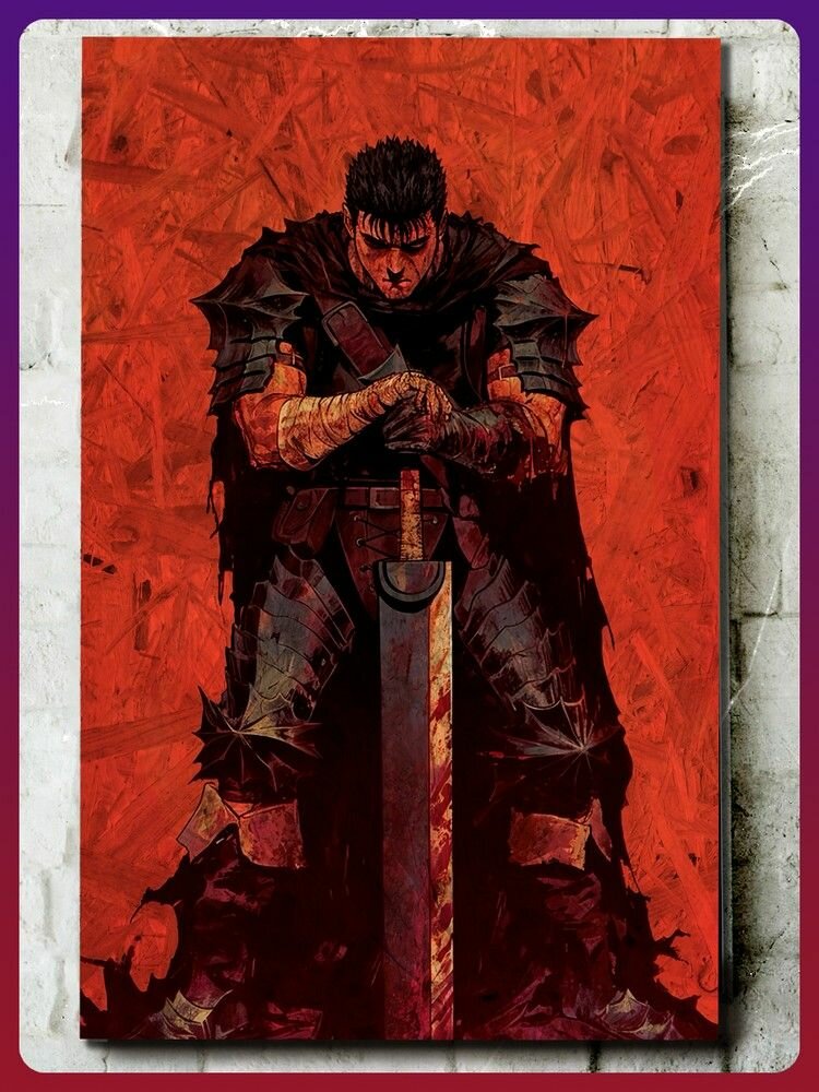 Картина интерьерная на рельефной доске Аниме Берсерк (Berserk, Гатс, Гриффит, Каска, Япония, манга) - 6241248