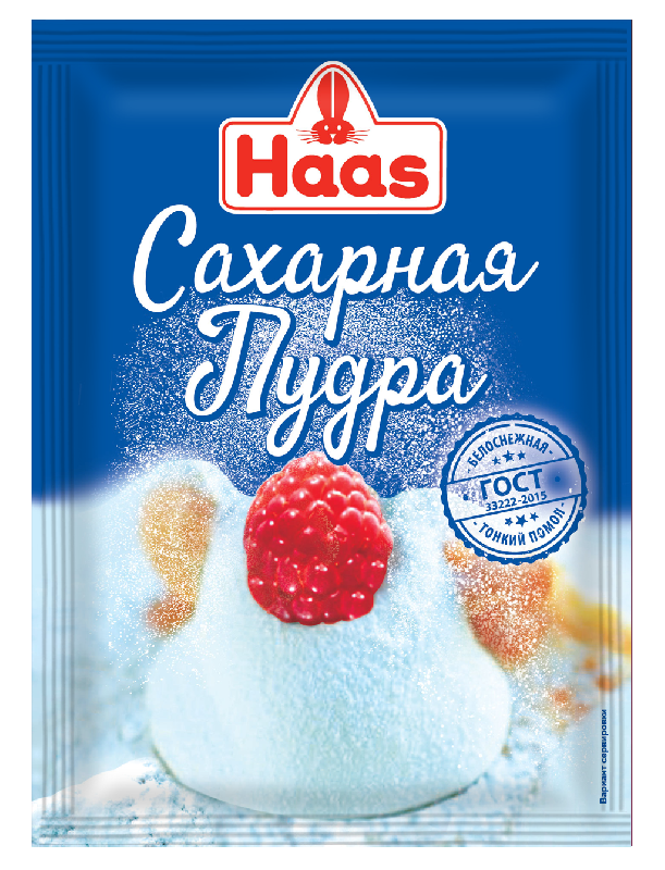 Пудра HAAS Сахарная (ГОСТ) белоснежная, тонкий помол 80г