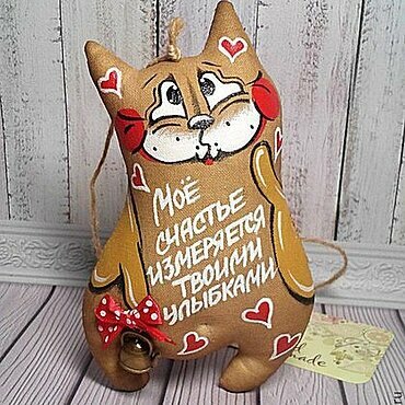 Ароматическое саше с ароматом кофе и ванили. Кот для одежды в шкаф