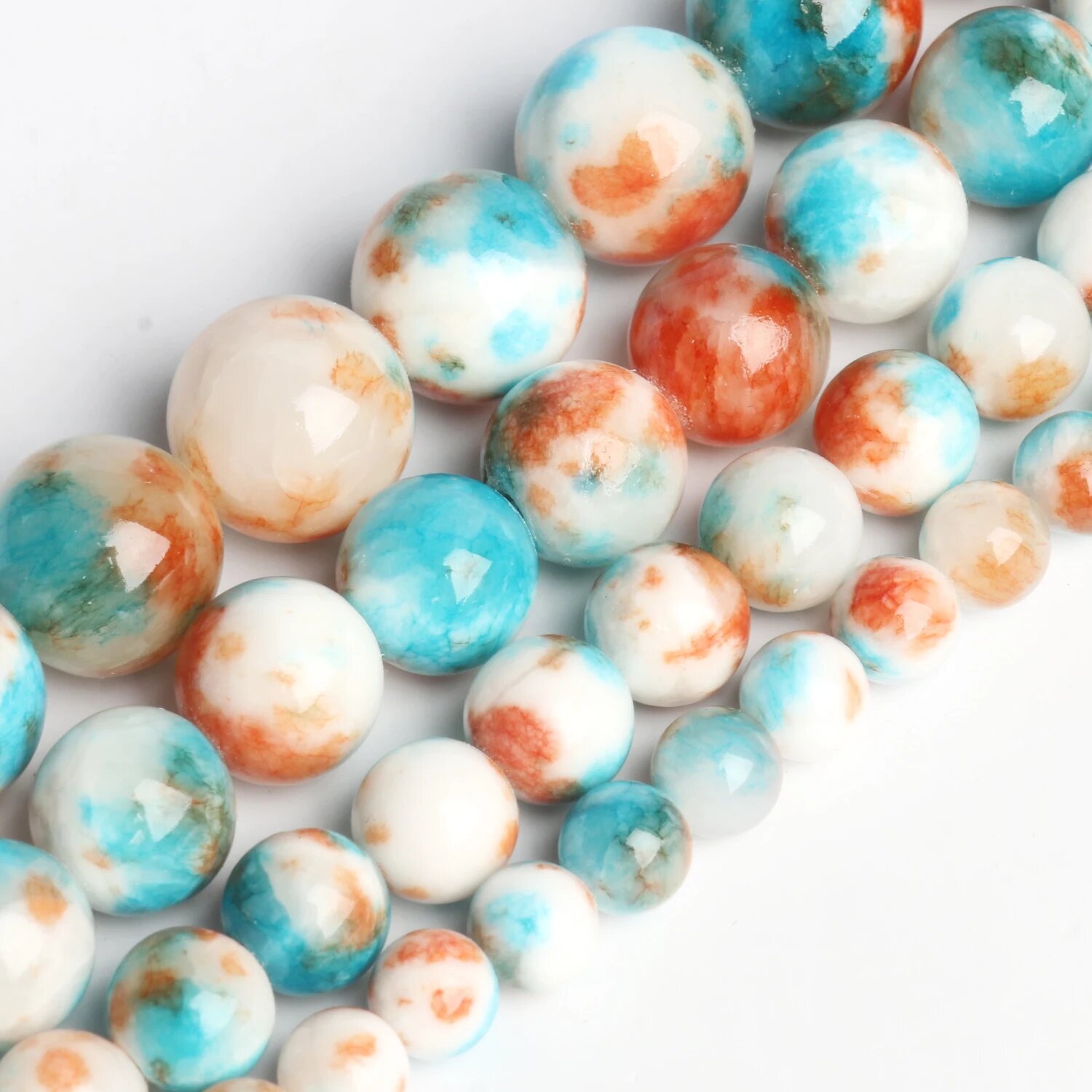 Нефритовые бусины GMB724 4-12 мм для браслетов 12mm 30pcs beads, mixed color 02