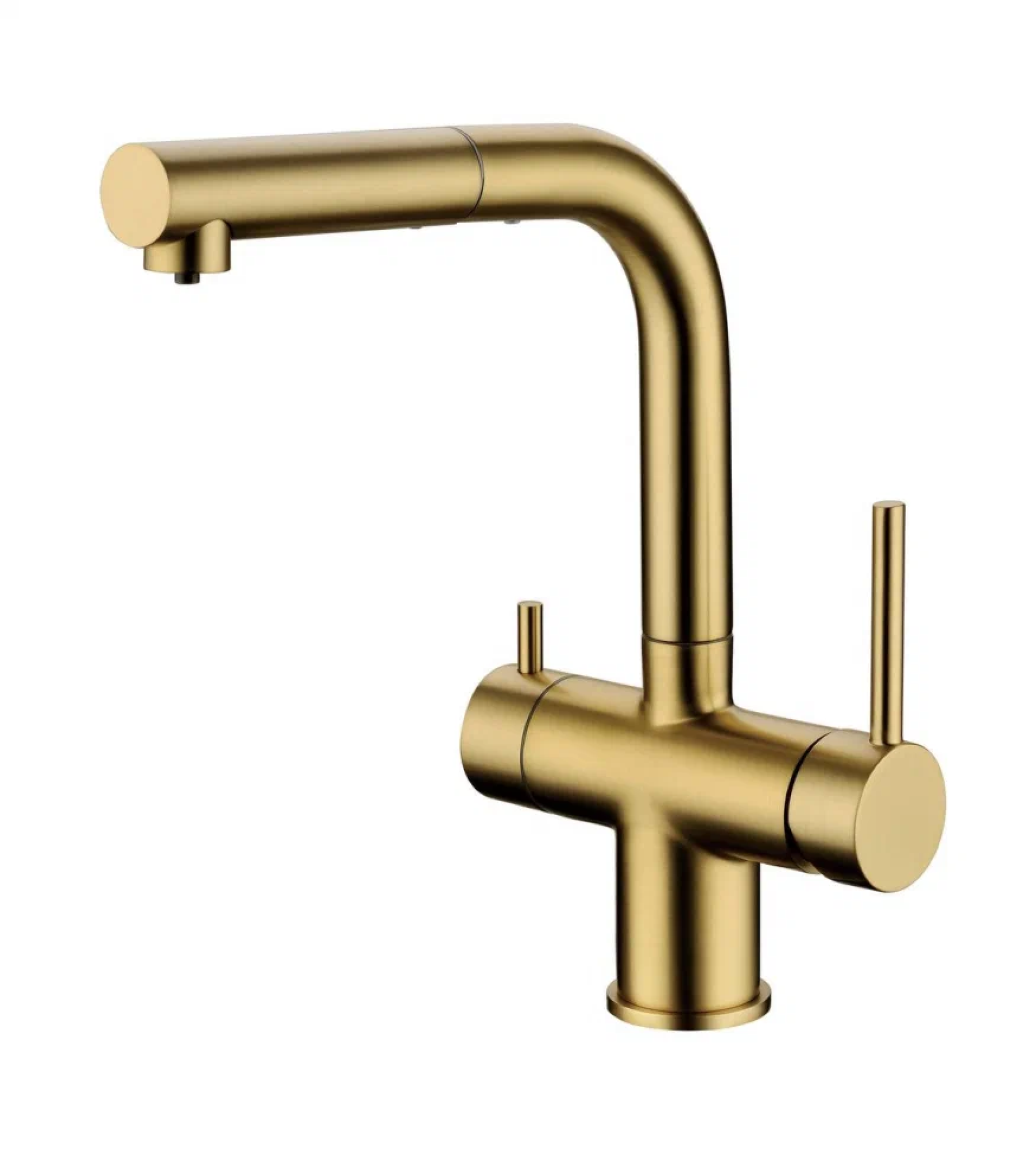 Смеситель для кухни под фильтр с выдвижным изливом GROCENBERG GB4097MG Матовый золото (Kerox Венгрия)