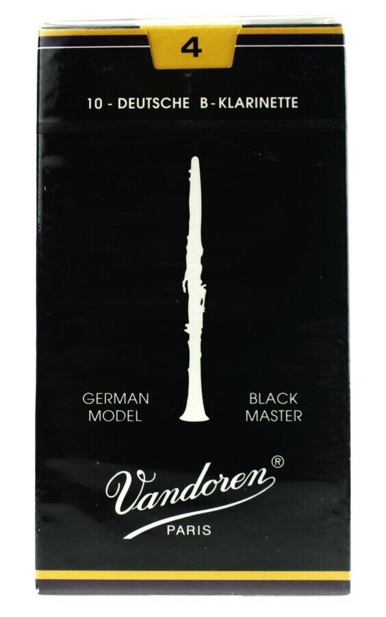 Трости для B-кларнета немецкой модели размера 3 1/2, уп. 10 шт, Black Master, Vandoren, Франция, German Model (Deutsche B-Klarinette)
