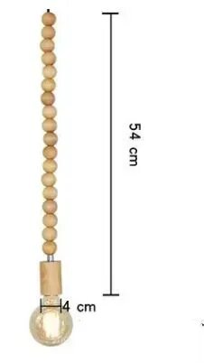 Retro Style Pendant Lights Oak Wooden Geometric Beads Pendant Lamp Wood Hanging Cord Ornaments Room Decor Dream Catcher