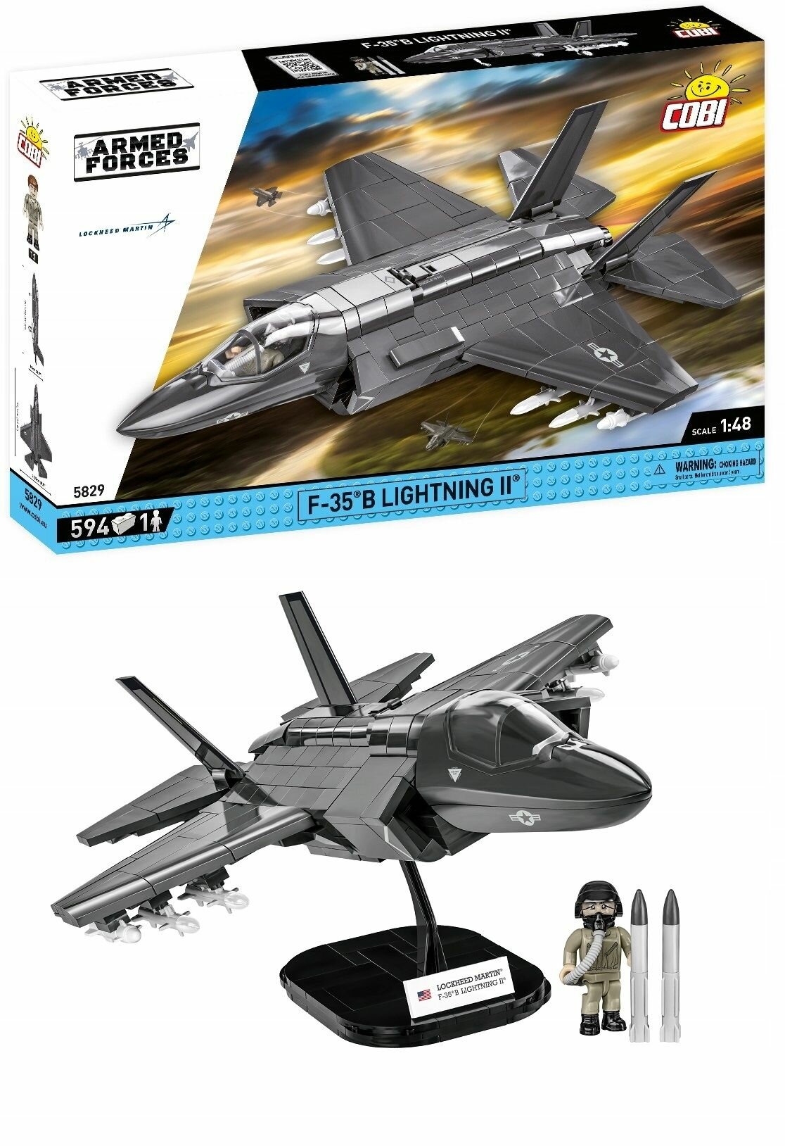 Конструктор пластиковый Cobi F-35B Lightning II - Истребитель - 594эл. - Коби 5829