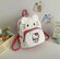 Рюкзак мягкий плюшевый Hello Kitty для девочек, белый с розовыми лямками, мех