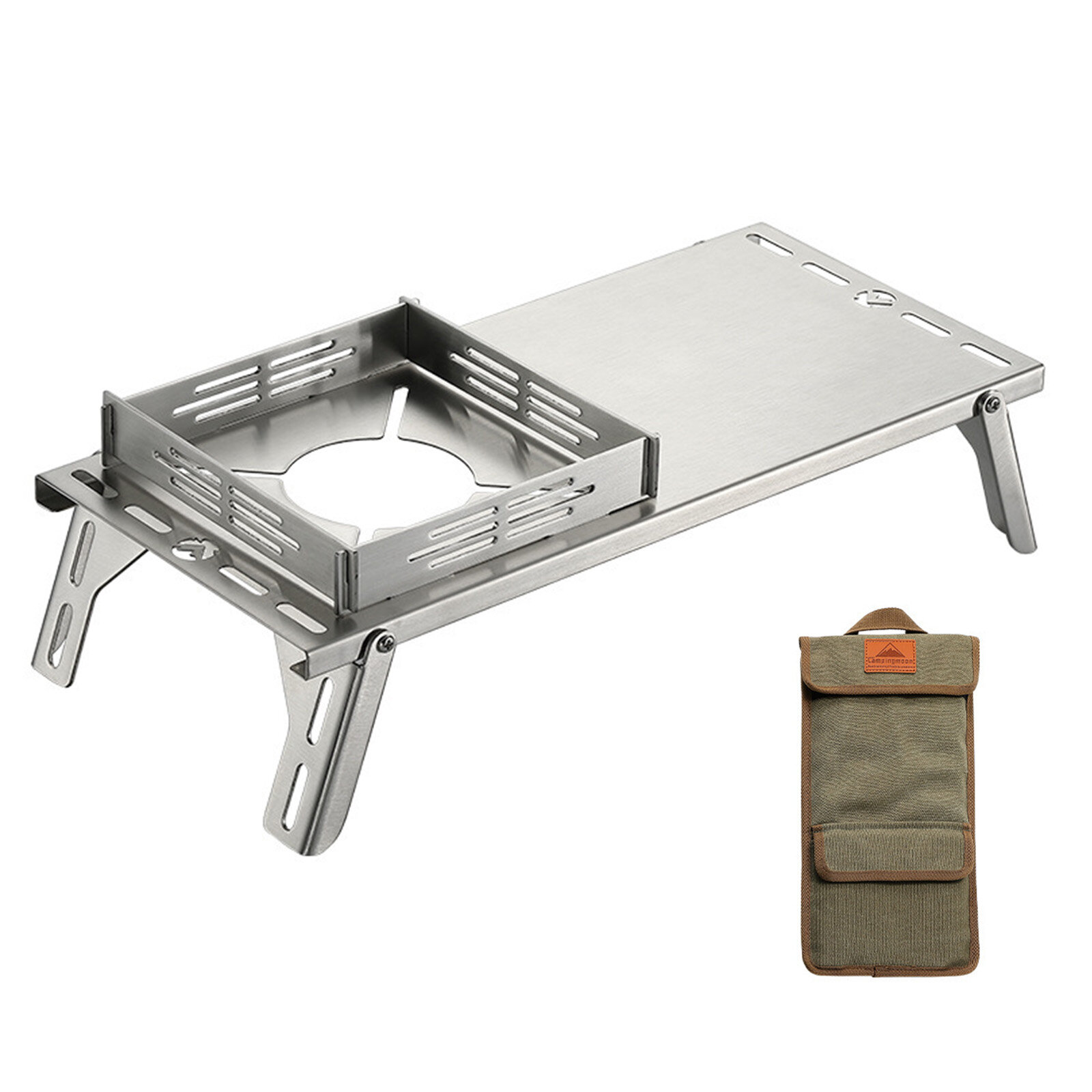 Portable Camping Stove Table Folding Camp Small 5kg Load-Bearing Stainless Steel Tables That Fold Up Lightweight