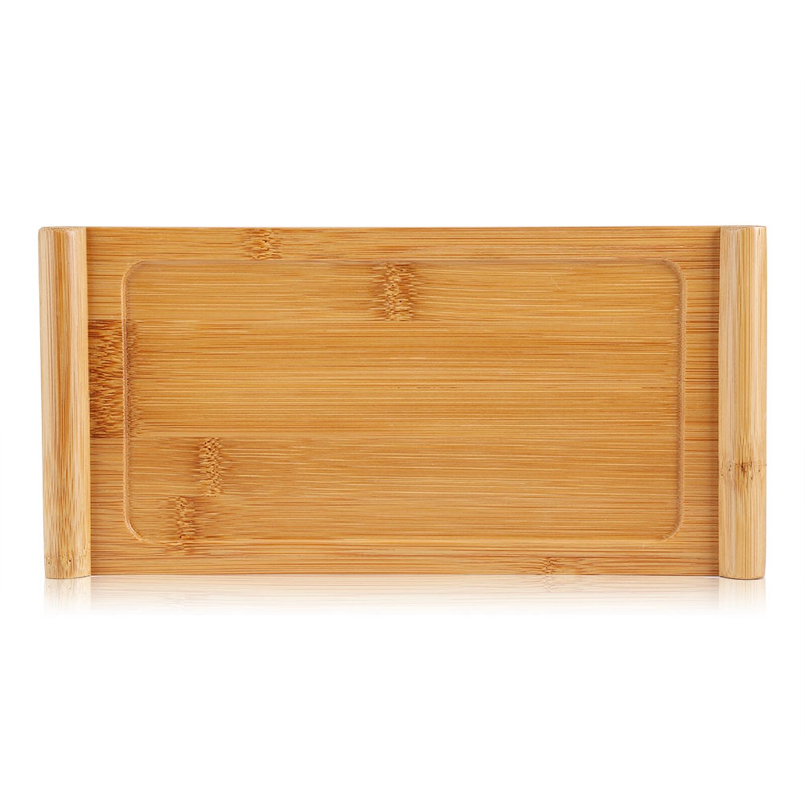 Trays, Raised Rim Tea Tray, Natural Bamboo for Snack Home Coffee Dessert
