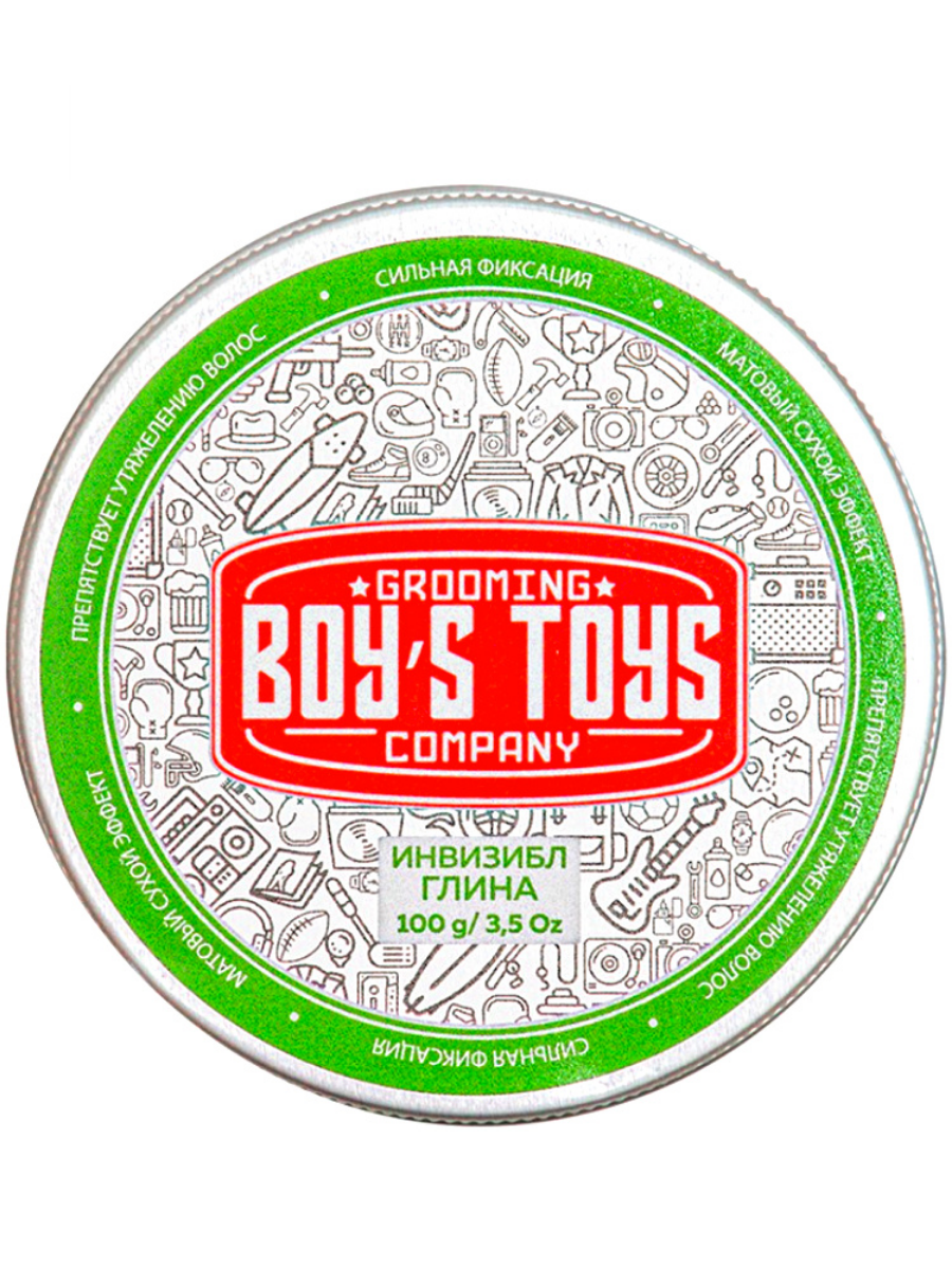 BOY'S TOYS Глина для Укладки Волос ИНВИЗИБЛ, сильная фиксация, 100г