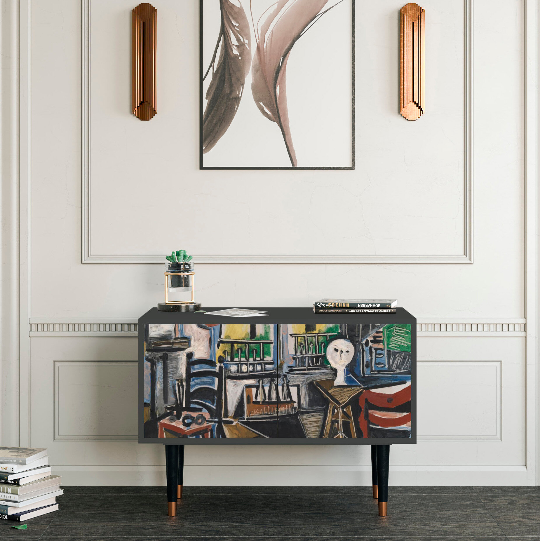 Комод - STORYZ - S1 The Studio by Pablo Picasso, Размер - 94 x 69 x 48 см, Цвет корпуса - , Антрацит