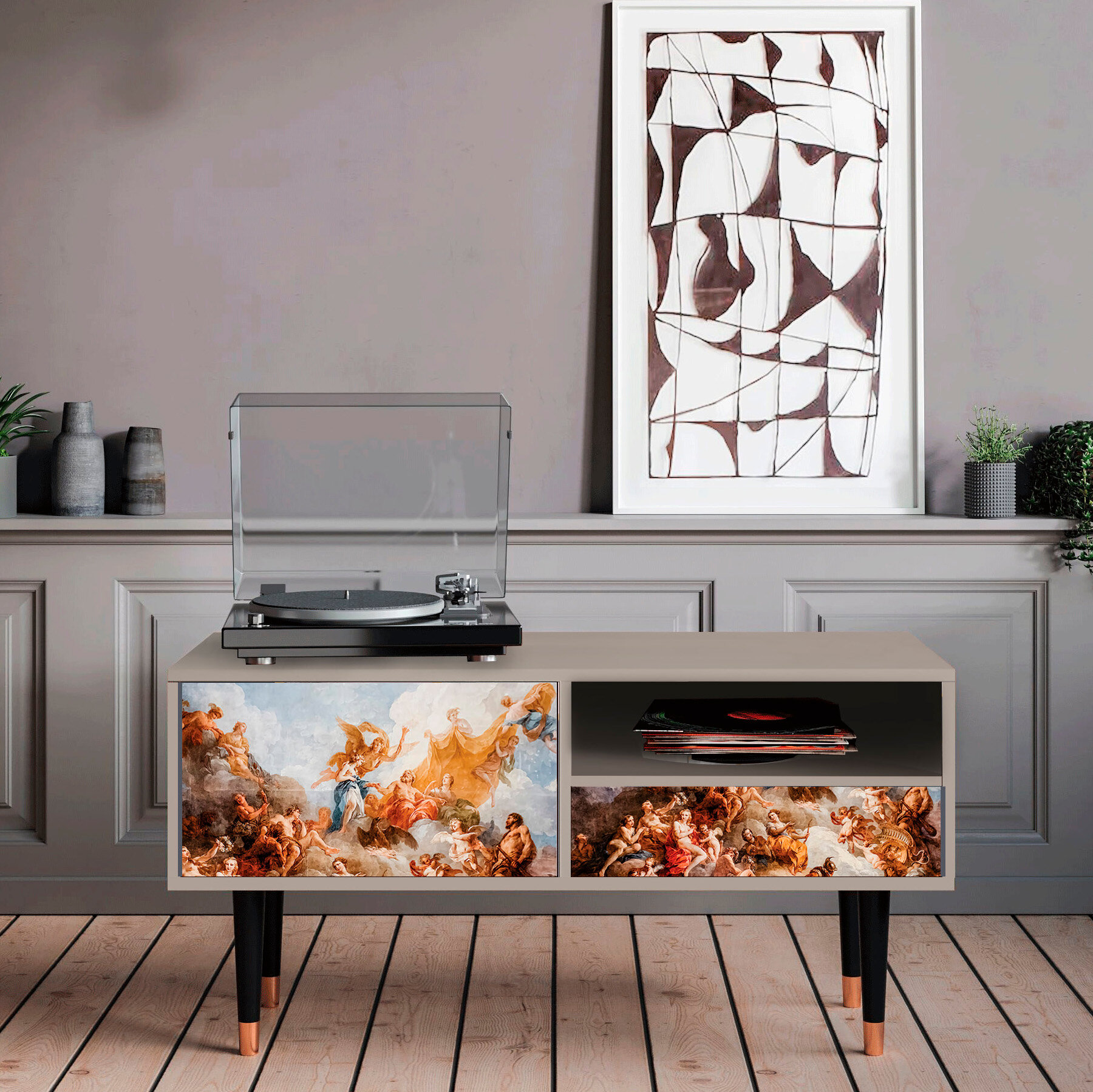 ТВ-Тумба - STORYZ - T3 Versailles by Michelangelo, Размер - 115 x 59 x 48 см, Цвет корпуса - , Сатин