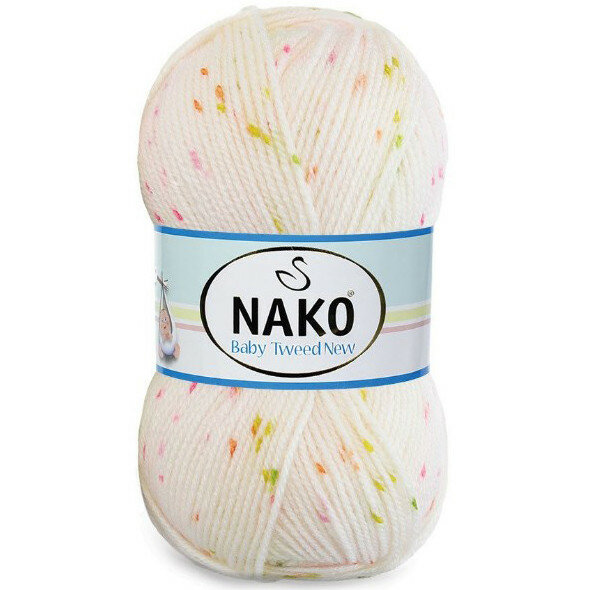Пряжа Nako BABY TWEED 31501 роз/морк/зеленый (5 мотков)