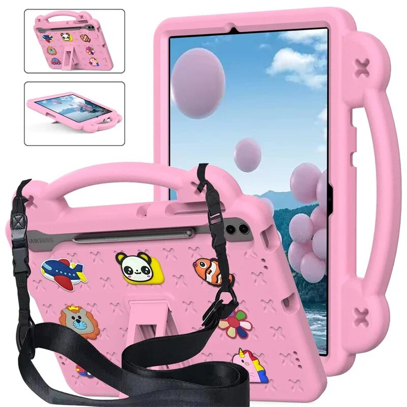 Детский противоударный чехол OPUYYM для Samsung Galaxy Tab A9 8,7 дюйма A9 8.7 inch, Pink-Strap