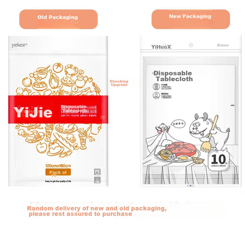 Yekee Disposable Tablecloths, 50-Pack for Dining Tables And Camping, 120cm X 180cm, JD-7071