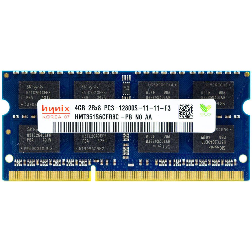 Модуль памяти для ноутбука SODIMM DDR3 4GB PC12800 1600МГц Hynix HMT351S6CFR8C-PB