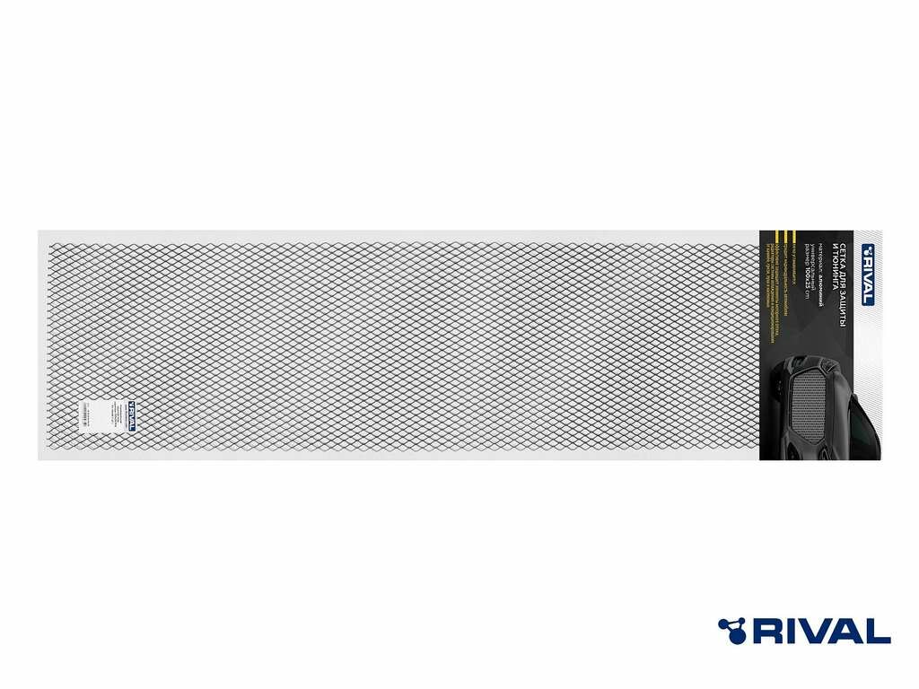 Защитная сетка радиатора R10 1000х250 мм алюминиевая, Ривал, без покрытия