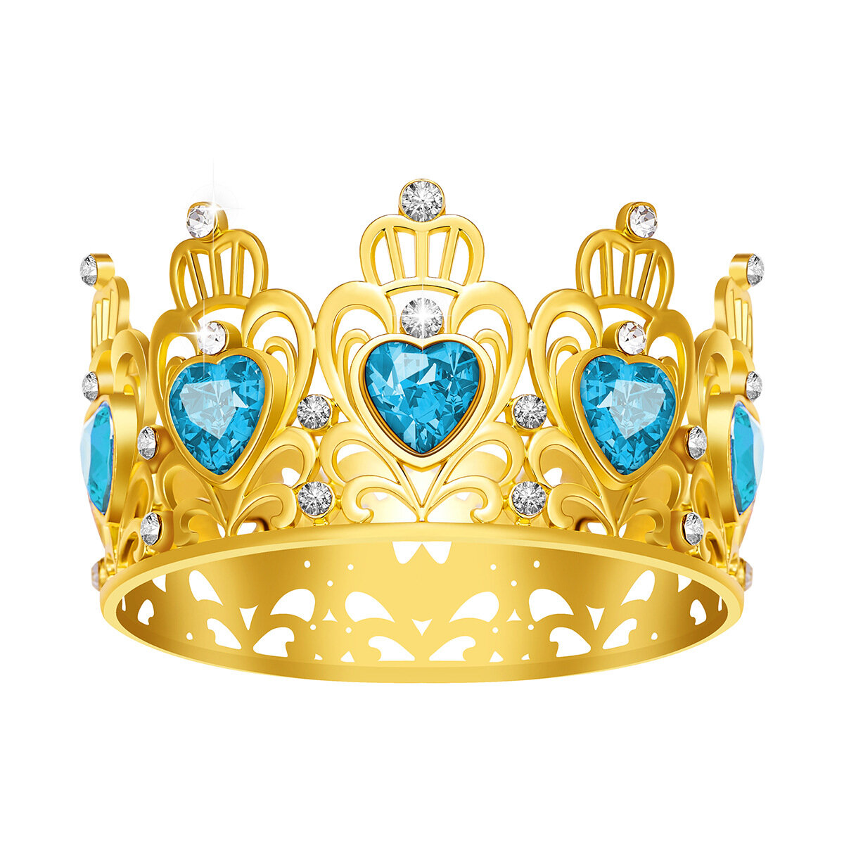 Корона "Персиковое сердце", трансграничная, круглая, из сплава, с бриллиантами