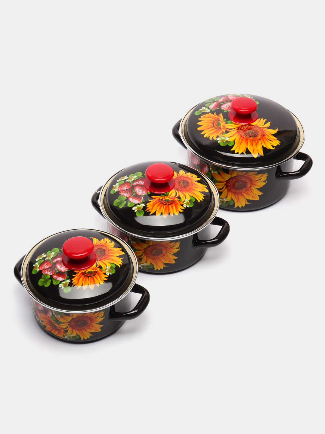 Набор эмалированных кастрюль "Даша-1" 3шт (1,5л, 2,3л, 3л), Керчь