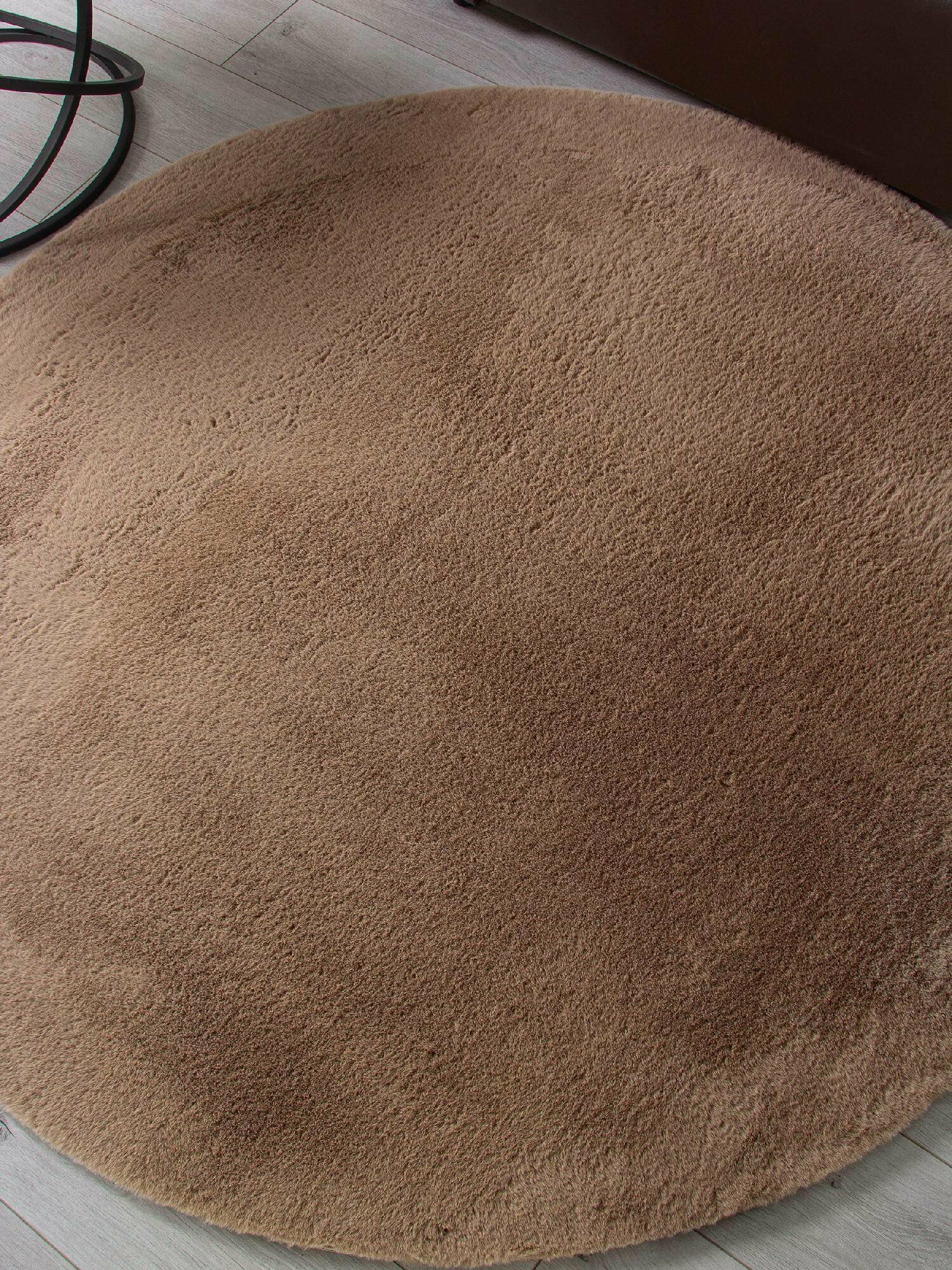 Ковер Круглый 160х160 см однотонный ворс 20 мм шегги 341965 KoverVDom