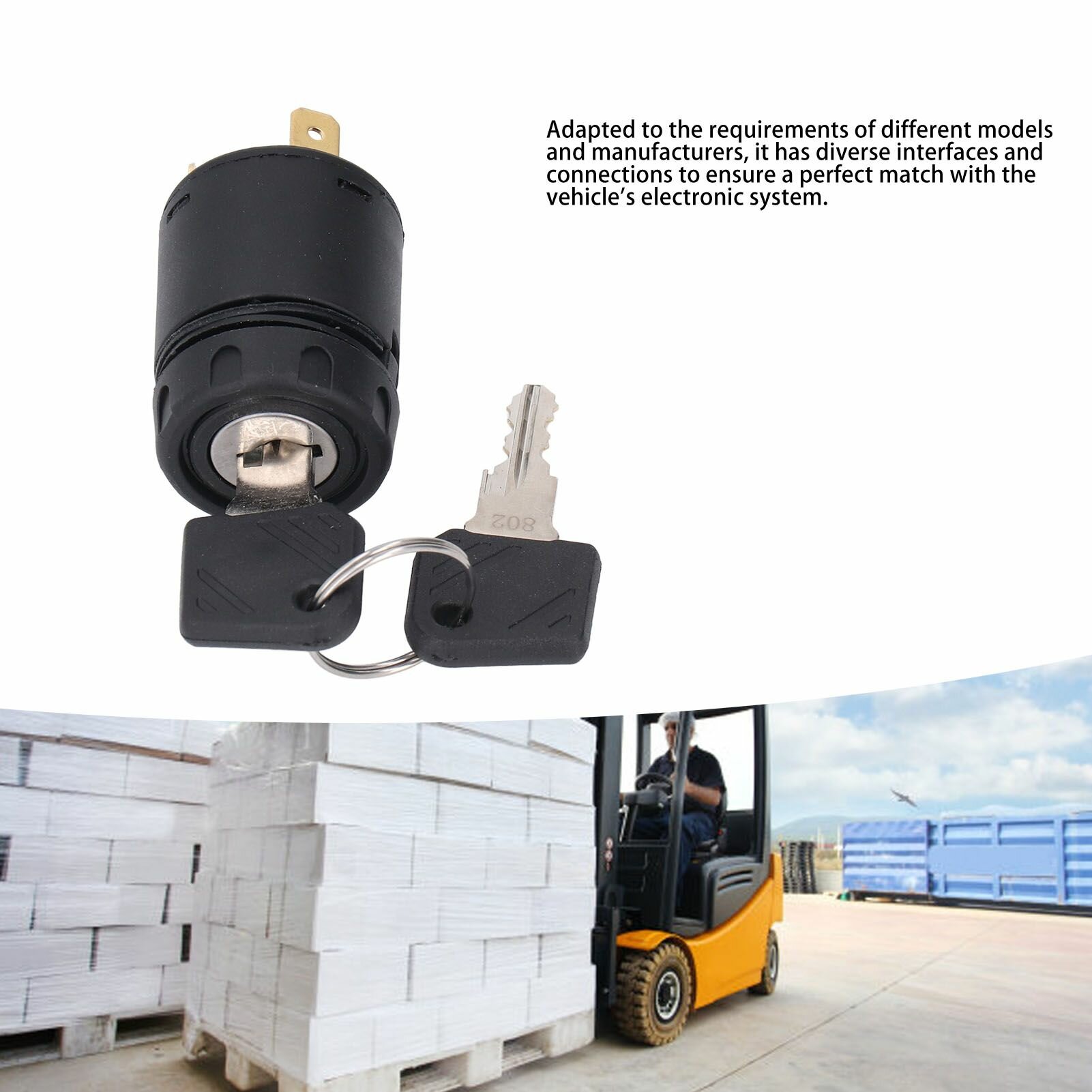 Выключатель зажигания стартера, универсальный ключ зажигания из нержавеющей стали для трактора, вилочного погрузчика, строительной машины