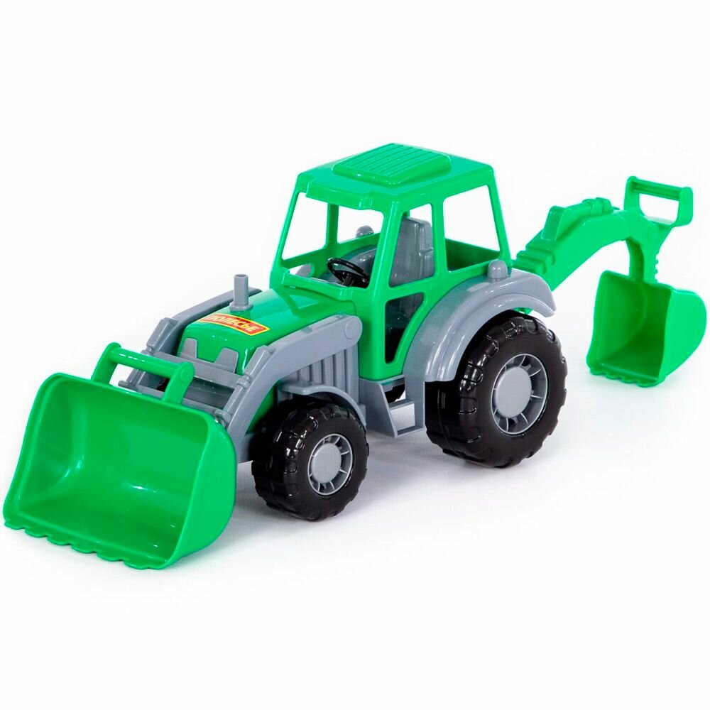 Трактор-экскаватор "Алтай" с ковшом, детская машинка для мальчика, пластиковая машинка-игрушка для сюжетно-ролевых игр