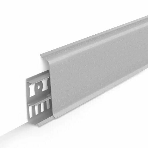 Пластиковый плинтус Идеал Деконика 100 мм Светло-серый 002