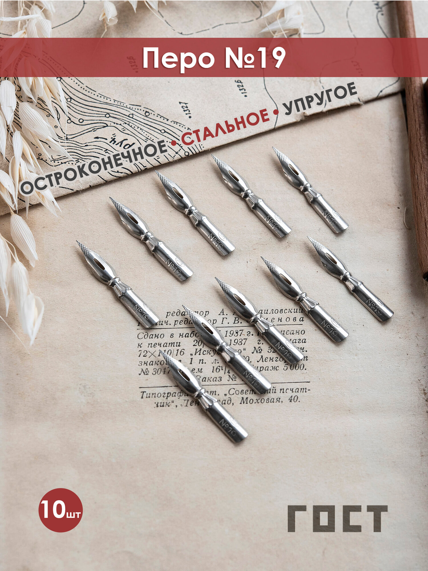 Комплект - 10 шт "Перо №19"