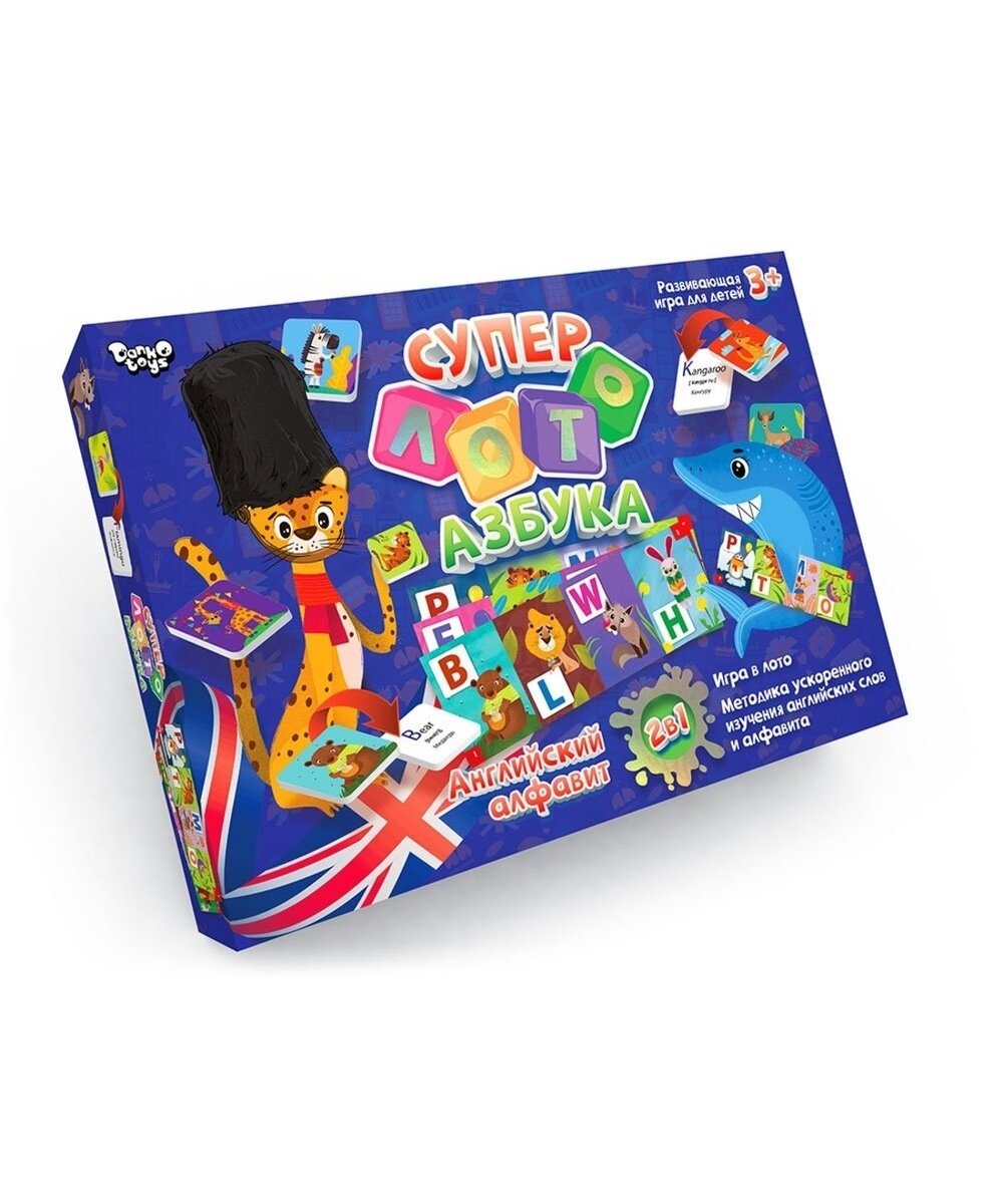 Лото Danko Toys развивающее, Супер Азбука, английский алфавит (СЛА-01RE)