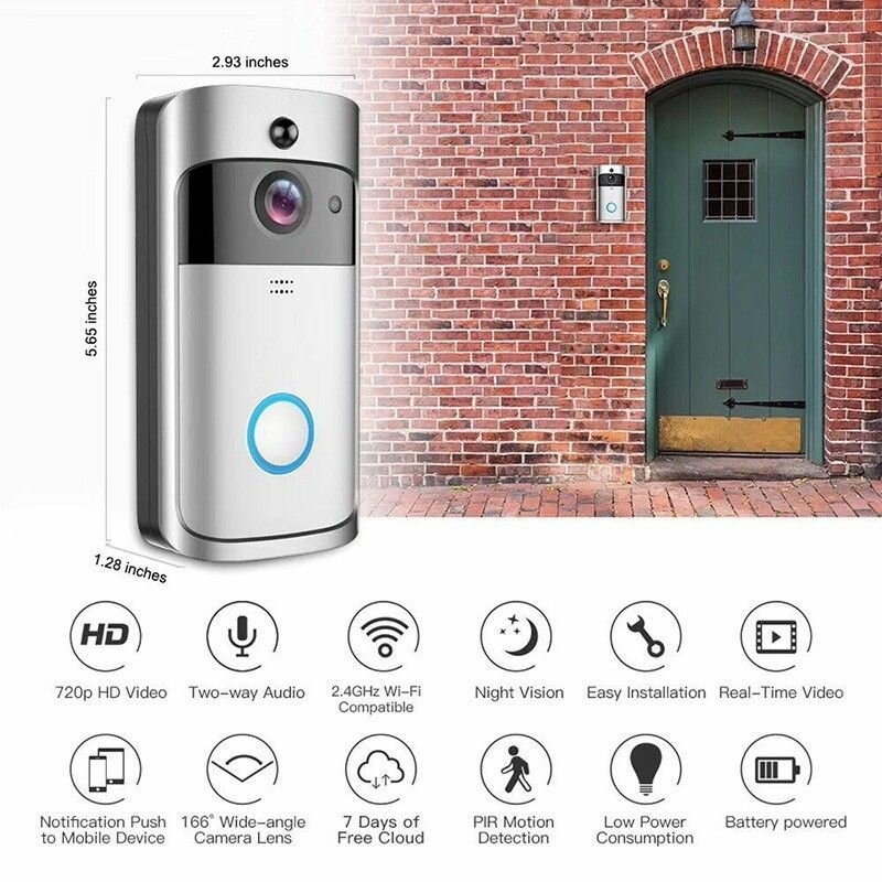Беспроводной Видеозвонок V5 с поддержкой Wi-Fi, 1080P