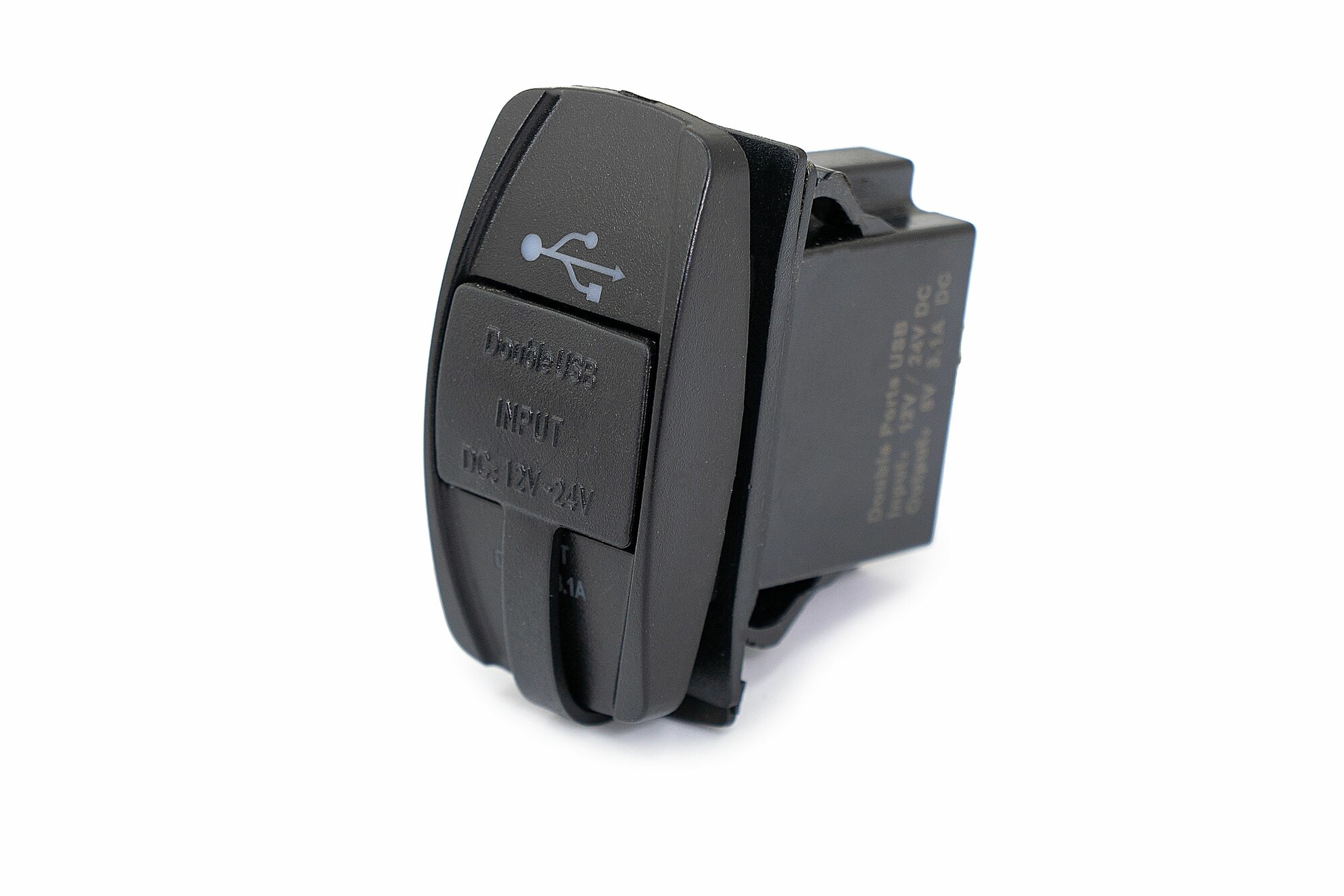 Розетка USB 3.1А (2 выхода, прямоугольная, красная подсветка)