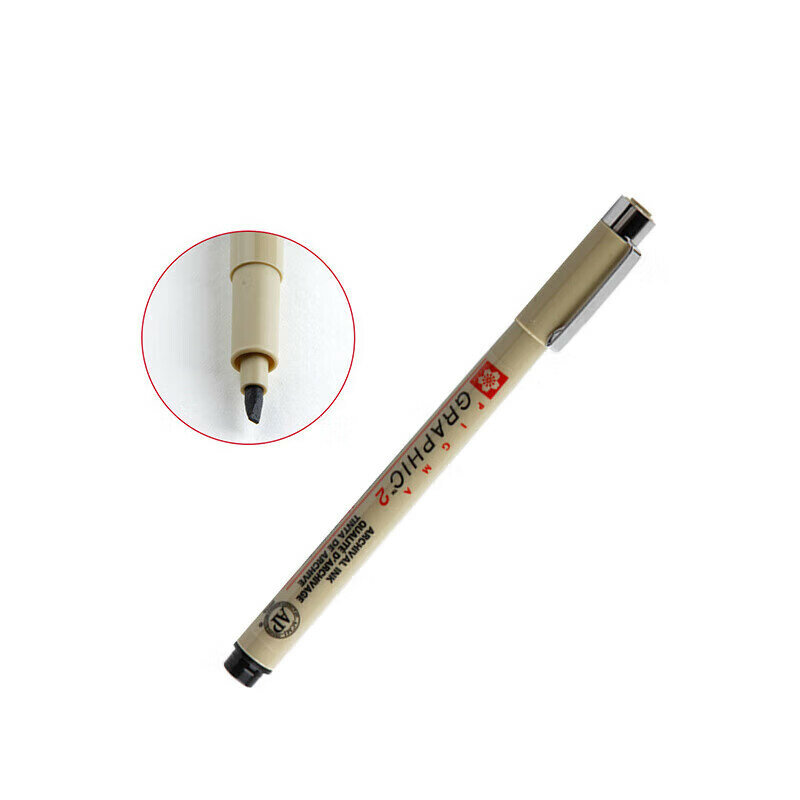 Sakura Japanese Hard-Tip Fine Line Pen 2.0mm (Black) Waterproof Drawing Pen for Hand-Drawing