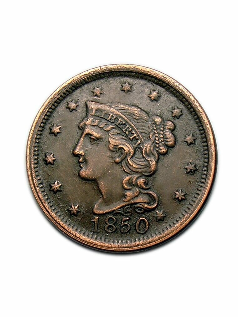 Цент 1850 США темная патина сувенирная копия монеты, нумизматика, деньги для коллекции
