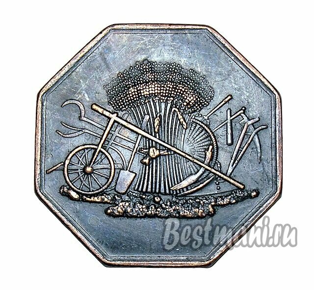 Сельскохозяйственное общество 1818 года медный Токен Франции 1818 сувенирная копия в меди, коллекционные монеты нумизматики