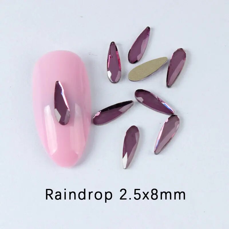 Стразы для ногтей Raindrop 2.5x8mm, фиолетовый